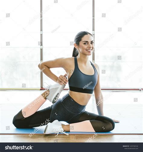 Sexy Fitness Athlete Performs Exercises On Stock Photo Shutterstock