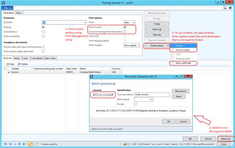 Some Print Management Report Destinations Are Not Valid For Batch Processing Docentric Ax