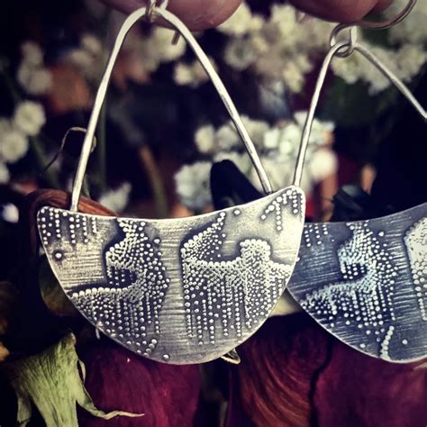 Silver Northern Lights Aurora Earrings Zenlemon Arts