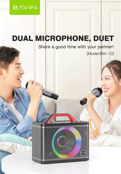 اسپیکر بلوتوث Bavin Bm10 توان 25 وات رم و فلش خور با 2 میکروفون