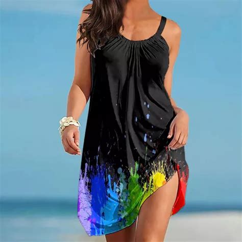 Vestido De Playa M Para Mujer Con Estampado Tropical Hawaian Meses