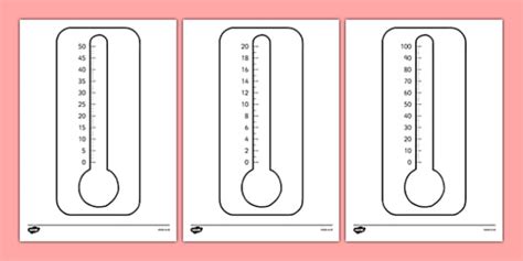 Printable Blank Thermometers Multiples Of 2 5 And 10 Twinkl