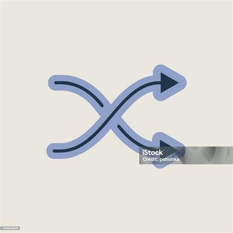 Shuffle Icon Crossed Arrows Random Music Order Stock Illustration