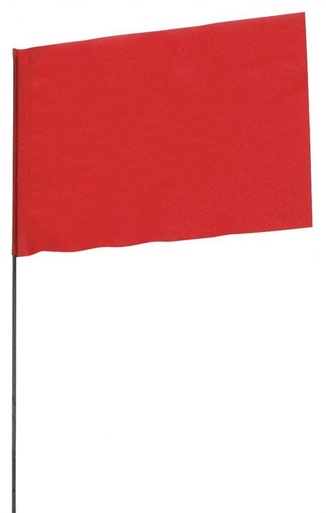 Ability One Red Marking Flags 4 In Flag Height Solid Pattern Blank