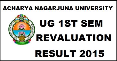 ANU Degree UG St Sem October Results For Revaluation Declared Anu Ac In