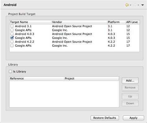 Adding Android Library Project To Eclipse Build Path Stack Overflow