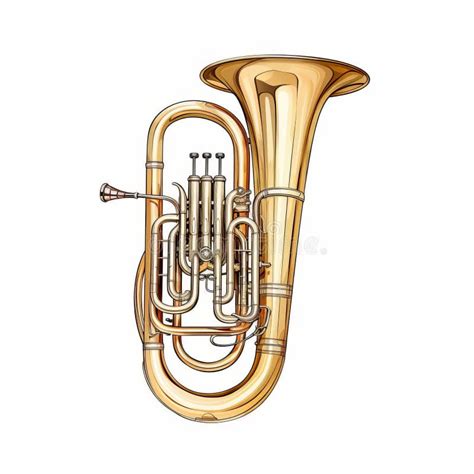 Elegant Brass Euphonium Instrument With Grandiose Orchestral Style