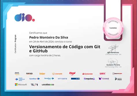 Versionamento de Código Git e GitHub Pedro Silva GitHub Git DIO
