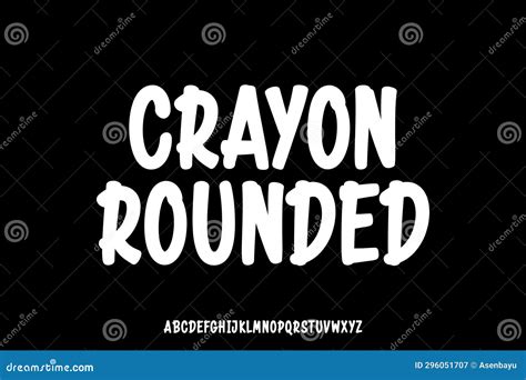 cute crayon rounded handwriting alphabet display font vector playful
