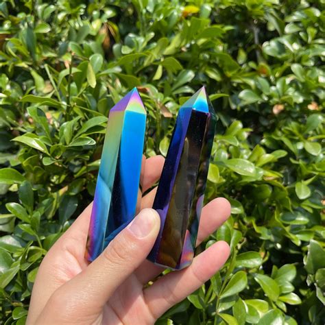 Rainbow Aura Quartz Tower 35 Stones Crystal Shop