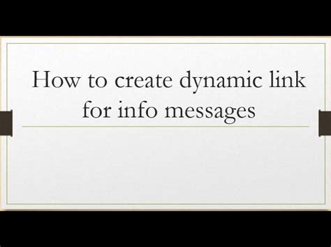 Ajay Kumar On Linkedin How To Create Dynamic Link For Info Messages In