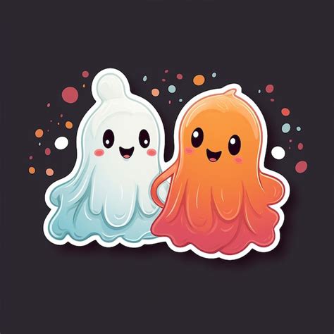 Premium Ai Image Halloween Ghost Sticker