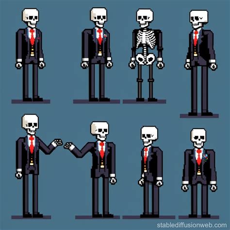 Skeleton In Suit Sprite Design Stable Diffusion Online