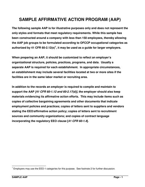 17 Affirmative Action Plan Examples To Download