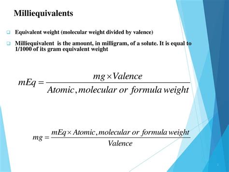 Electrolyte Solutions Milliequivalents Millimoles And Milliosmoles
