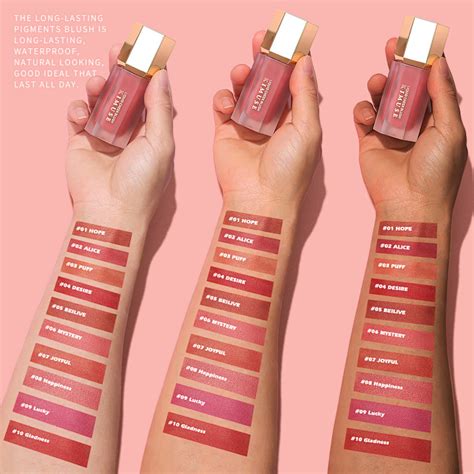 04 色号合集液体腮红亚马逊外贸主图跨境美妆kimuse Soft Cream Blush Makeup Liquid Blush For
