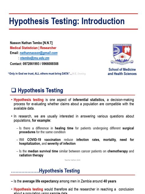 Mu Hypothesis Testing Nnt 2025 Pdf Statistics Hypothesis