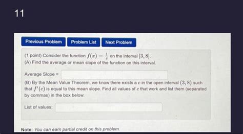 Solved 1 Point Consider The Function Fxx1 On The
