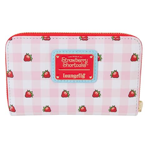 Strawberry Shortcake Denim Plaid Zip Around Wallet
