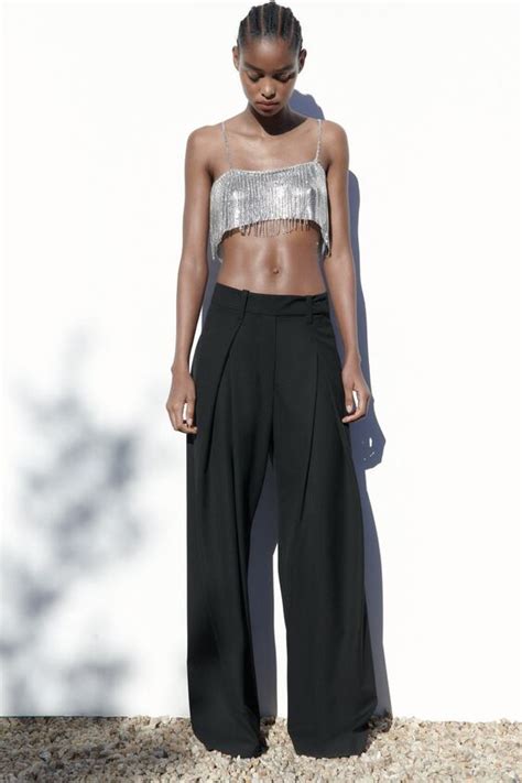 Rhinestone Fringe Crop Top Ph