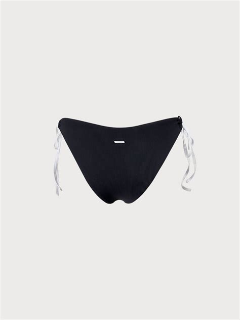 Contrast Tie Bikini Bottom And Reviews Black Sustainable Bikinis