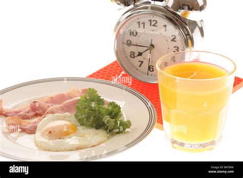 Freshly Cooked Healthy English Breakfast Of Grilled Lean Bacon Rashers