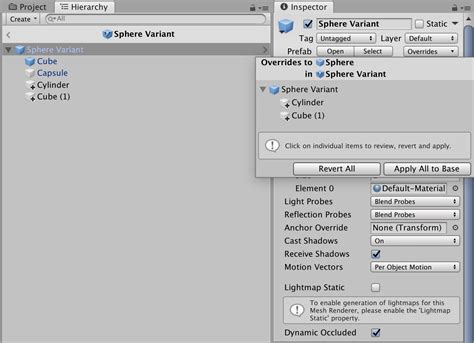 Nested Prefabs Prefab Variants