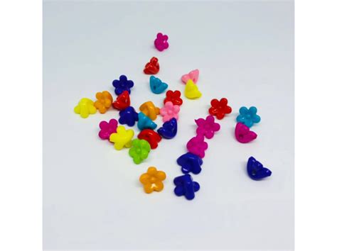 Пластикові елементи для творчості Квіточка Колір мікс 10мм