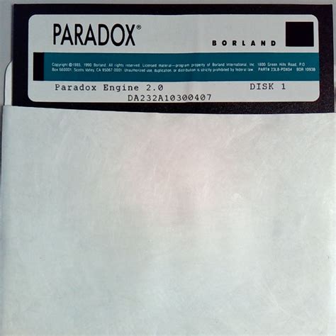 Borland Paradox Engine V20 1990 Borland Free Download Borrow