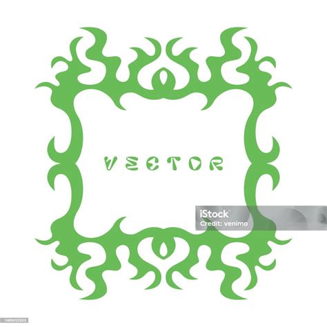 벡터 디자인 세트 화염과 불 산성 네오 부족 모양 Y2k 요소 및 고딕 양식의 추상 일러스트레이션 고딕 및 산성 문신 및 인쇄 템플릿 밀레니엄에 대한 스톡 벡터 아트 및