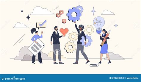 Team Dynamics Linear Icons Set Collaboration Communication Cohesion Synergy Unity Trust