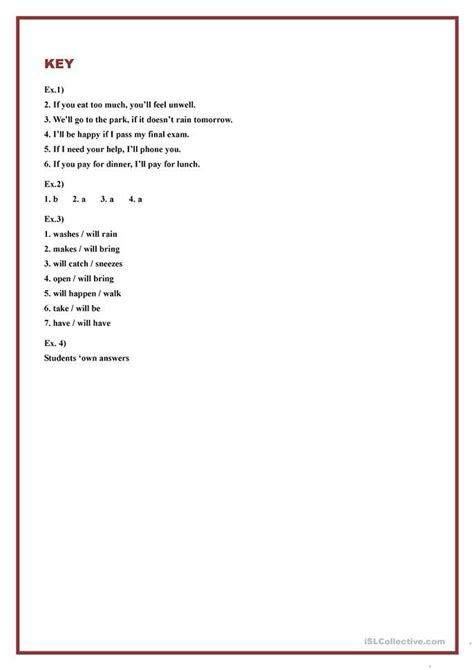 First Conditional Exercises Reading Comprehension Lessons Grammar Practice Esl Worksheets