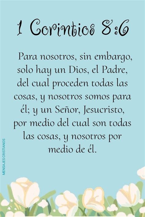 MENSAJES CRISTIANOS 1 Corintios 8 6 Mensajes Cristianos Frases
