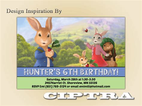 Untitled — Peter Rabbit Chalk Invitation Ciptra Design