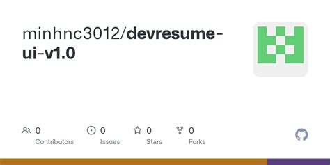 github minhnc3012 devresume ui v1 0