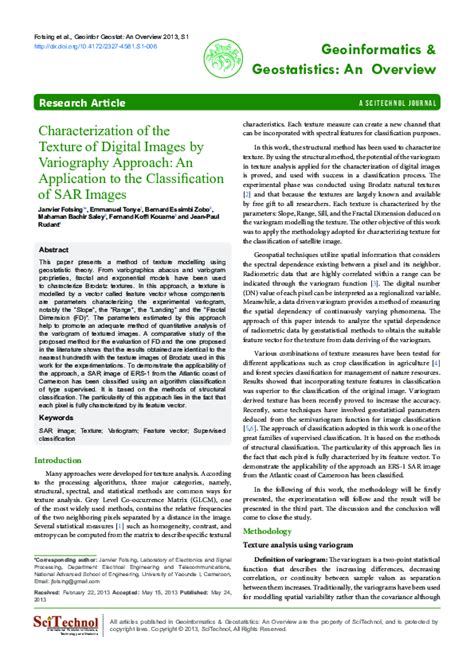 Pdf Application To The Classification Of Sar Images