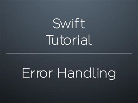 Swift Try Catch Example How To Do Error Handling In Swift