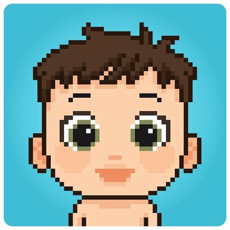 Premium Vector Baby Portrait 8 Bit Pixels Human For Game Assets In