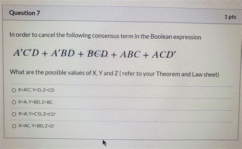 Solved Question 7 1 Pts In Order To Cancel The Following