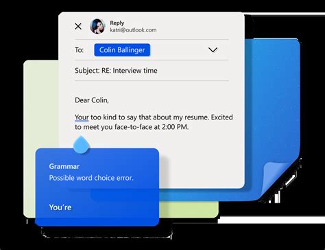 A Screenshot Of An Email Being Composed Using Grammar Check