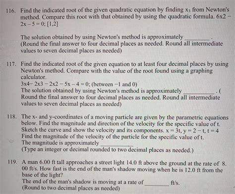 Solved Find The Indicated Root Of The Given Quadratic Chegg