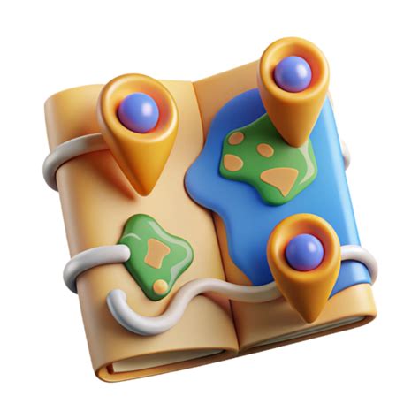 3d Cartoon Map Adventure Journey Guide 56090162 Png