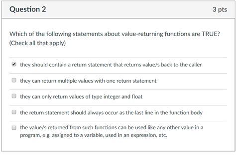 Solved Question 2 3 Pts Which Of The Following Statements
