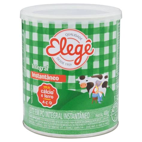 Leite Em Pó Instantâneo Integral Elegê Lata 400g Supermercado Pedralli