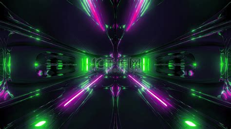 未来科幻隧道走廊建筑，具有良好的反射 3d 插图壁纸背景高清摄影大图 千库网