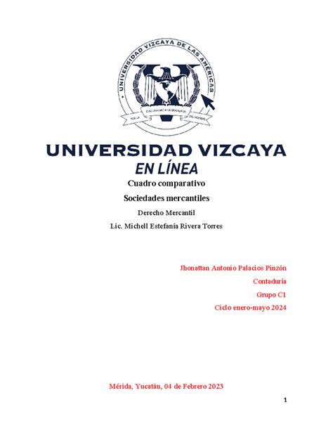 Derecho Mercantil Cuadro Comparativo Sociedades Mercantiles