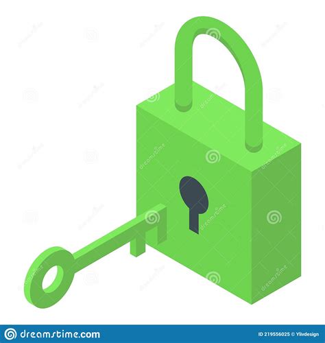 Padlock Ssl Certificate Icon Isometric Style Stock Vector