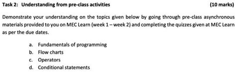 Solved A Detailed Explanation Of Each Point Task 2 Understanding From
