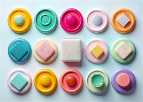 Modern Ui Design Elements Exploring The Tactile Appeal Of Neumorphic Square And Round Buttons