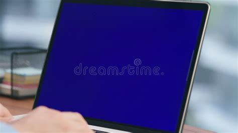 Closeup Boss Hands Typing Chromakey Laptop Keyboard Woman Using Mockup